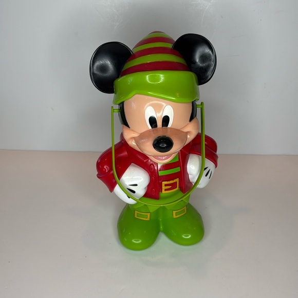 Disney | Other | Disney Mickey Mouse Red And Green Elf Popcorn Bucket ...